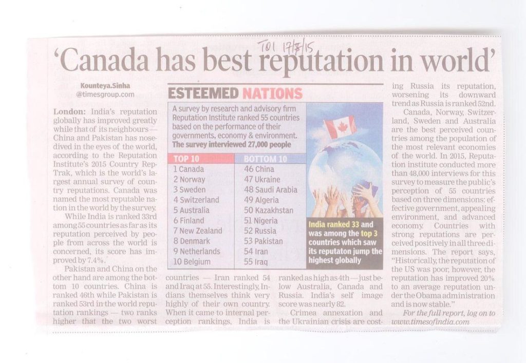 'Canada has best reputation in world' » BBG South